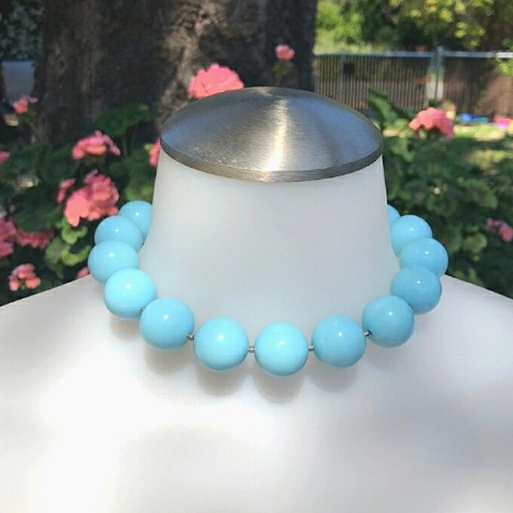 Trifari | Jewelry | Vintage Trifari Light Blue Big Ball Lucite Choker ...